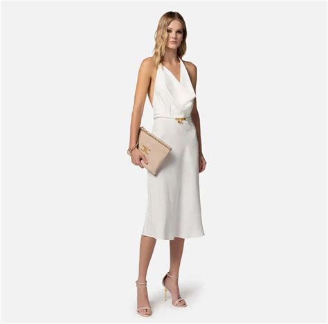 Midi Dress In Jacquard Viscose Fabric With Neckline On The Back