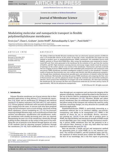 Pdf Preparation And Controlling The Tortuosity Of Pores In Porous Polydimethylsiloxane Pdms