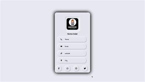 Neumorphism Business Card Using Css Only Video Business Cards Css
