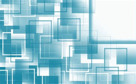 Background With Simple Blue Square Or Rectangle Geometrical Shapes Stock Illustration