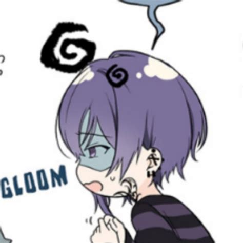 An Anime Character With Purple Hair And Blue Eyes Holding A Cell Phone