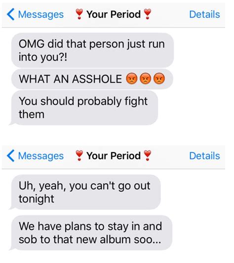 What Your Period Would Send You If It Sent Text Messages Fun