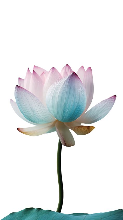 Amazing Image Of Multi Color Lotus Flower With Water Drops On Png