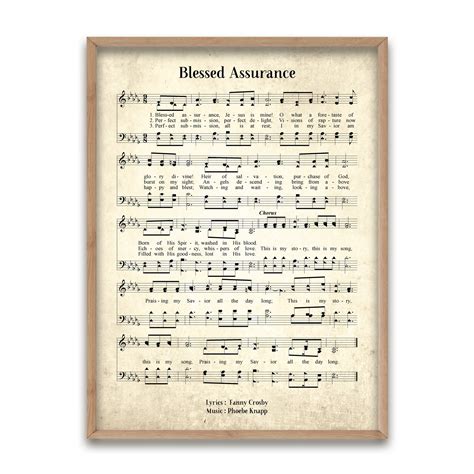 Blessed Assurance Unframed Hymn Wall Art Print Walmart
