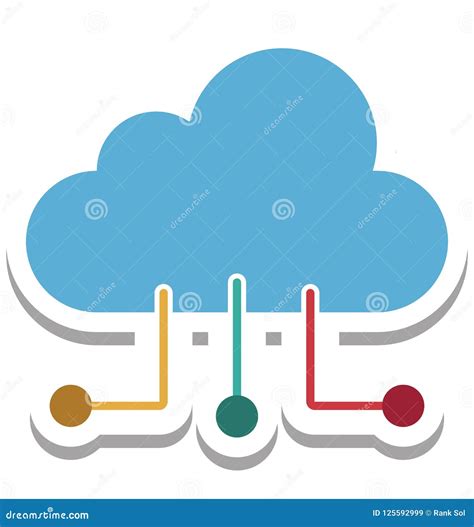 Cloud Network Cloud Computing Isolated Vector Icon Stock Vector Illustration Of Networking