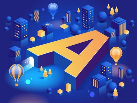 Premium Vector Letter A Vector Isometric Abstract Font With Icons
