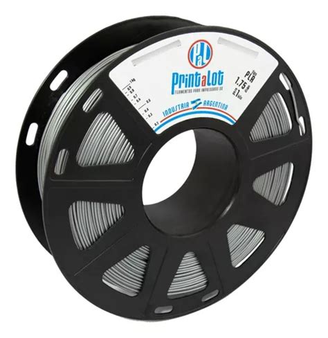 Filamento 3d Pla Printalot 1kg 1 75mm Prata Metalizado