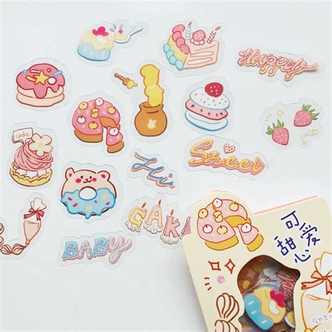 귀여운 생일 케이크 일기 노트 장식 스티커 45 장 스티커팩문구 스티커 Aliexpress