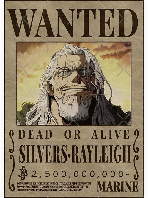 Silvers Rayleigh One Piece Bounty Dark King Reighley Wanted Poster