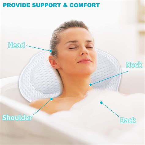 Luxurious 4d Mesh Spa Bath Pillow Neck Back Soaking Tub Cushion With