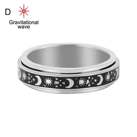 Gravitational Wave Spinner Rings Long Lasting Unisex Anti Rust Alloy