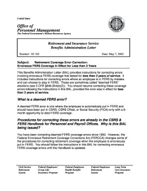 Fillable Online Opm Office Of Personnel Management Benefits