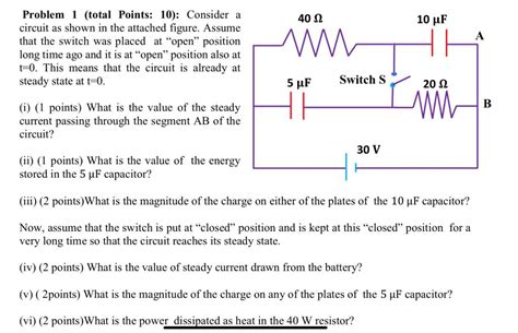 Solved Problem 1 Total Points 10 Consider A Circuit As Chegg