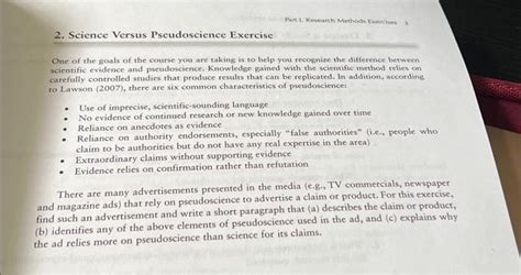 Solved 2 Science Versus Pseudoscience Exercise One Of The