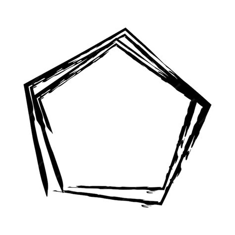 Premium Vector Pentagon Grunge Texture Element Frame Border Shape