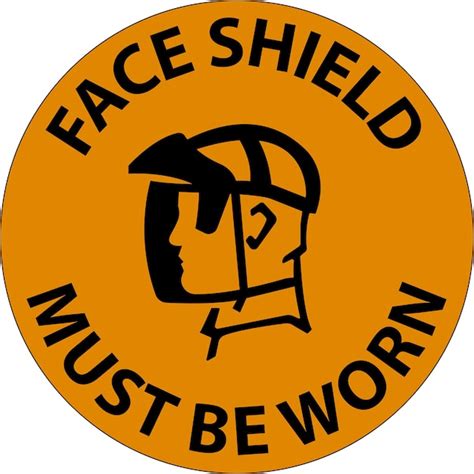O Sinal De Aviso De Que O Escudo Facial Deve Ser Usado Em Fundo Branco