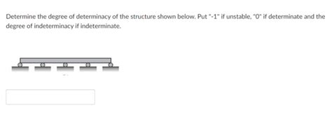 Solved Determine The Degree Of Determinacy Of The Structure