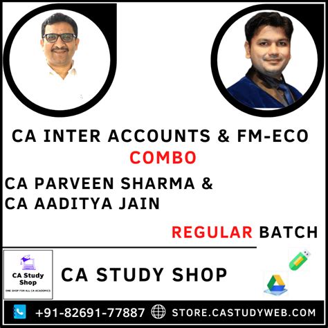 Ca Inter Accounts And Fm Eco Regular Combo By Ca Parveen Sharma And Ca