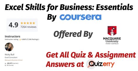 Excel Skills For Business Essentials Coursera Quiz Answers 100 Free