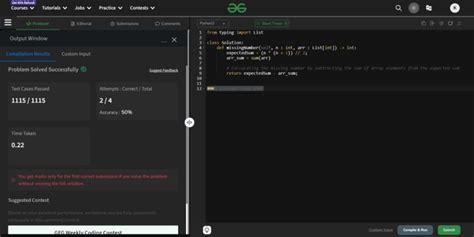 Day 24 Today I Solved Missing Number Ritu Has All Numbers