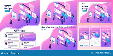 Isometric Process Of Creating Application Design Stock Vector Illustration Of People Creative