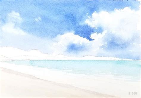 透明水彩で描く空と海 横浜のアートスタジオ／sissi（シシ）