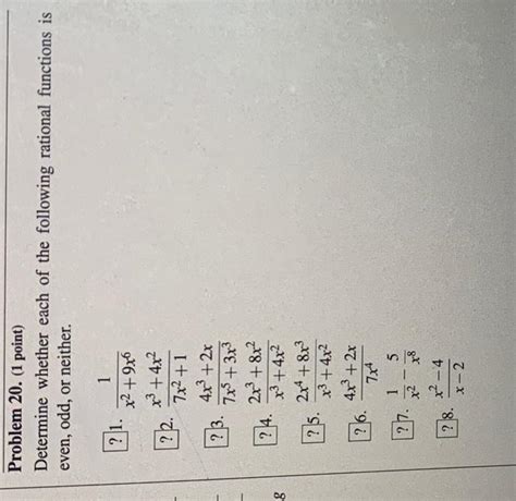 solved problem 20 1 point determine whether each of the