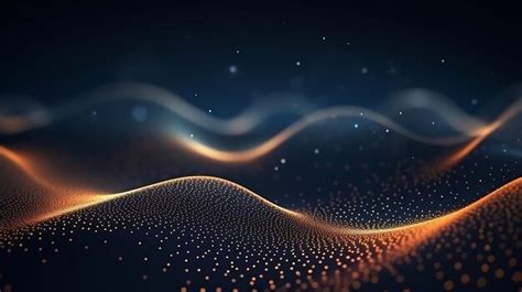 Wave Of Dots And Weave Lines Abstract Background Network Connection Structure Generative Ai