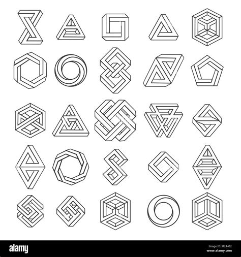 Graphic Impossible Shapes Circle Square And Triangle Symbols With