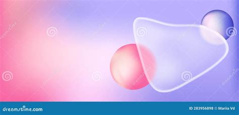 Glassmorphism Gradient Background With Blob Shape Frame Design 3d Pink