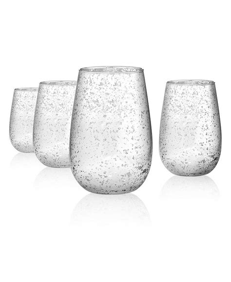 Artland Silver Rustica 16 Oz Stemless Glass Set Of 4 Macys