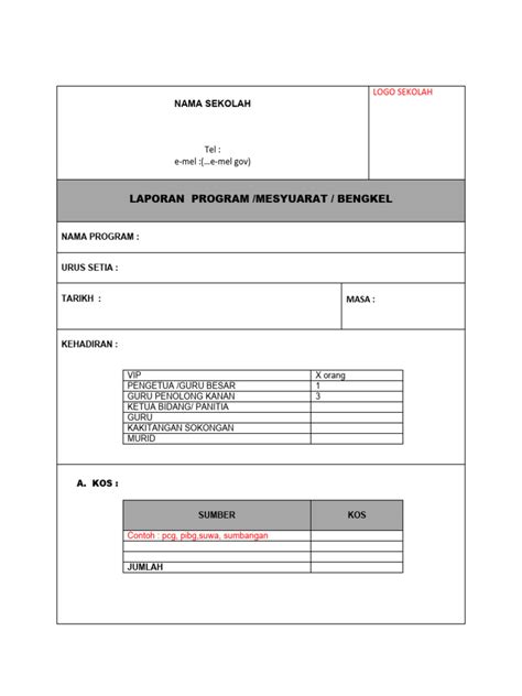 Format Laporan Sekolah Pdf