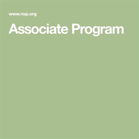 The Associate Program Logo On A Green Background With White Text That
