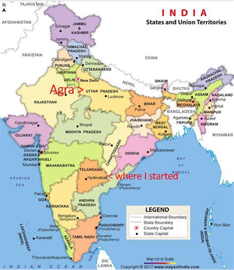 Agra On Political Map Of India
