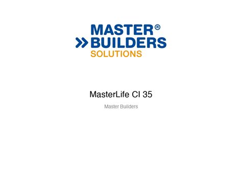Masterlife Ci 35 Master Builders Mps Concrete Solutions