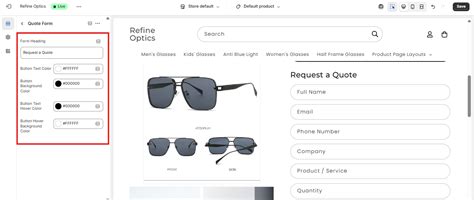 How To Add A Request A Quote Form In Shopify Refine Optics