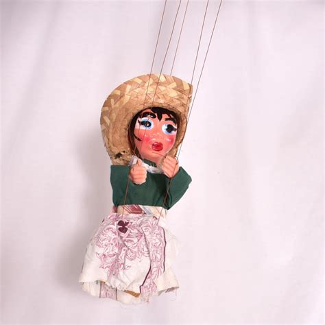 Mexican Marionette String Puppet Lady See Photos Dress Has A Tear In It