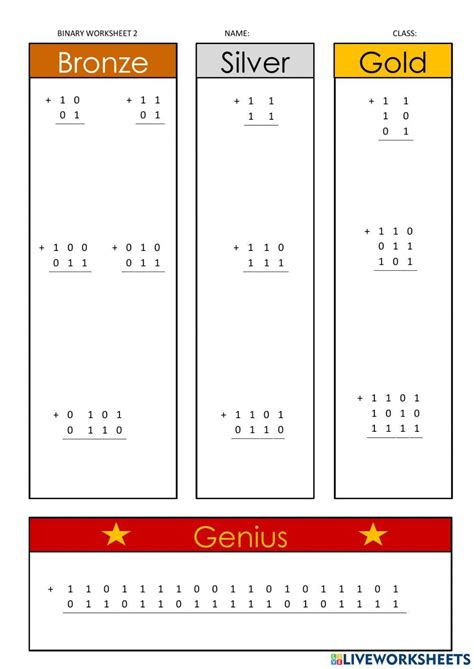 Louisej Binary Addition 3815384 Liveworksheets