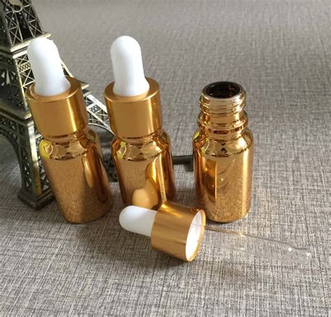 Pcs Ml High Temperature Gold Plated Glass Dropper Container For Essentical Oil ShaoXing