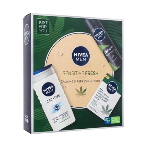 Nivea Men Sensitive Fresh Calming And Refreshing Trio Set Cadou Balsam
