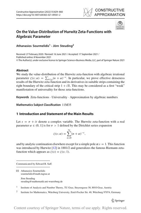 On The Value Distribution Of Hurwitz Zeta Functions With Algebraic