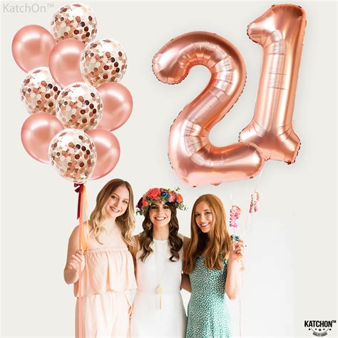 Buy Big 21st Birthday Balloons For Her 40 Inch Rose Gold 21