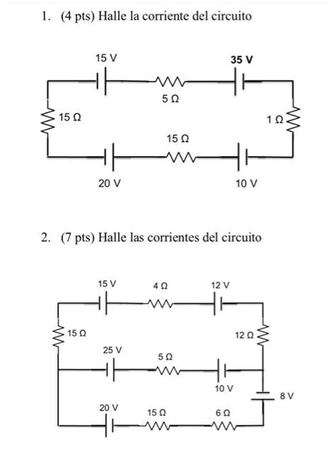Solved 1 4 Pts Halle La Corriente Del Circuito 2 7 Pts Chegg