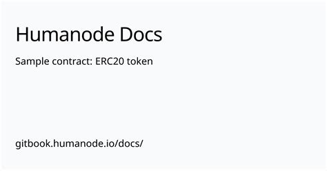 Sample Contract Erc20 Token Humanode Docs