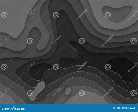 Papercut Gray Multi Layer Gradient Background Stock Vector