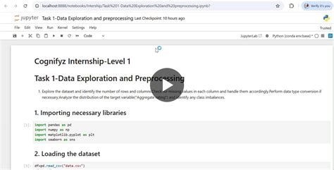 Completed Task 1 Of Data Science Internship At Cognifyz Maria Preethi