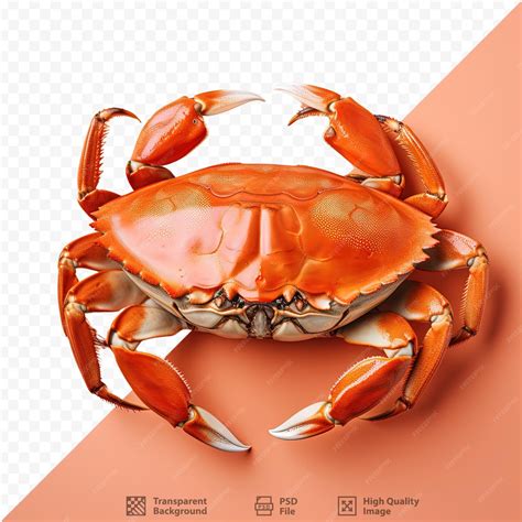 Краб на прозрачном фоне с обрезкой Премиум Psd Файл