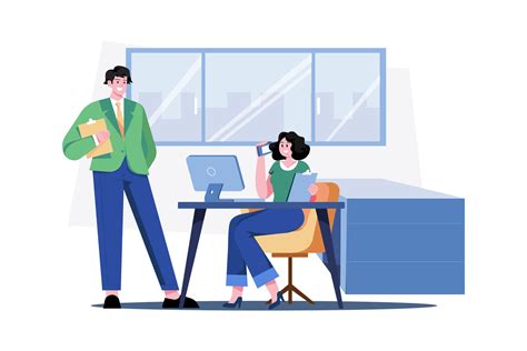 Manager Overseeing Team Operations 27515194 Vector Art At Vecteezy