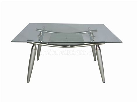 Glass Top And Metal Base Modern Dining Table
