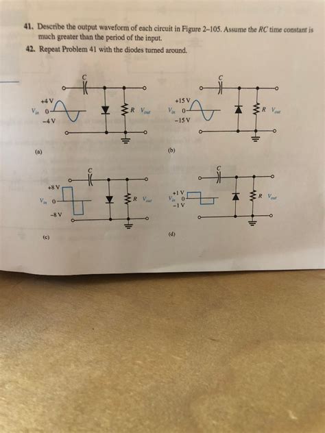 Solved 41 Describe The Output Waveform Of Each Circuit In